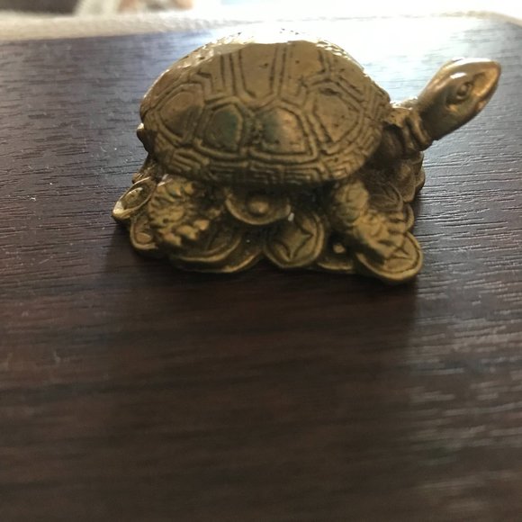Accents | Health And Longevity Brass Turtle Figure Chinese Feng Shui ...